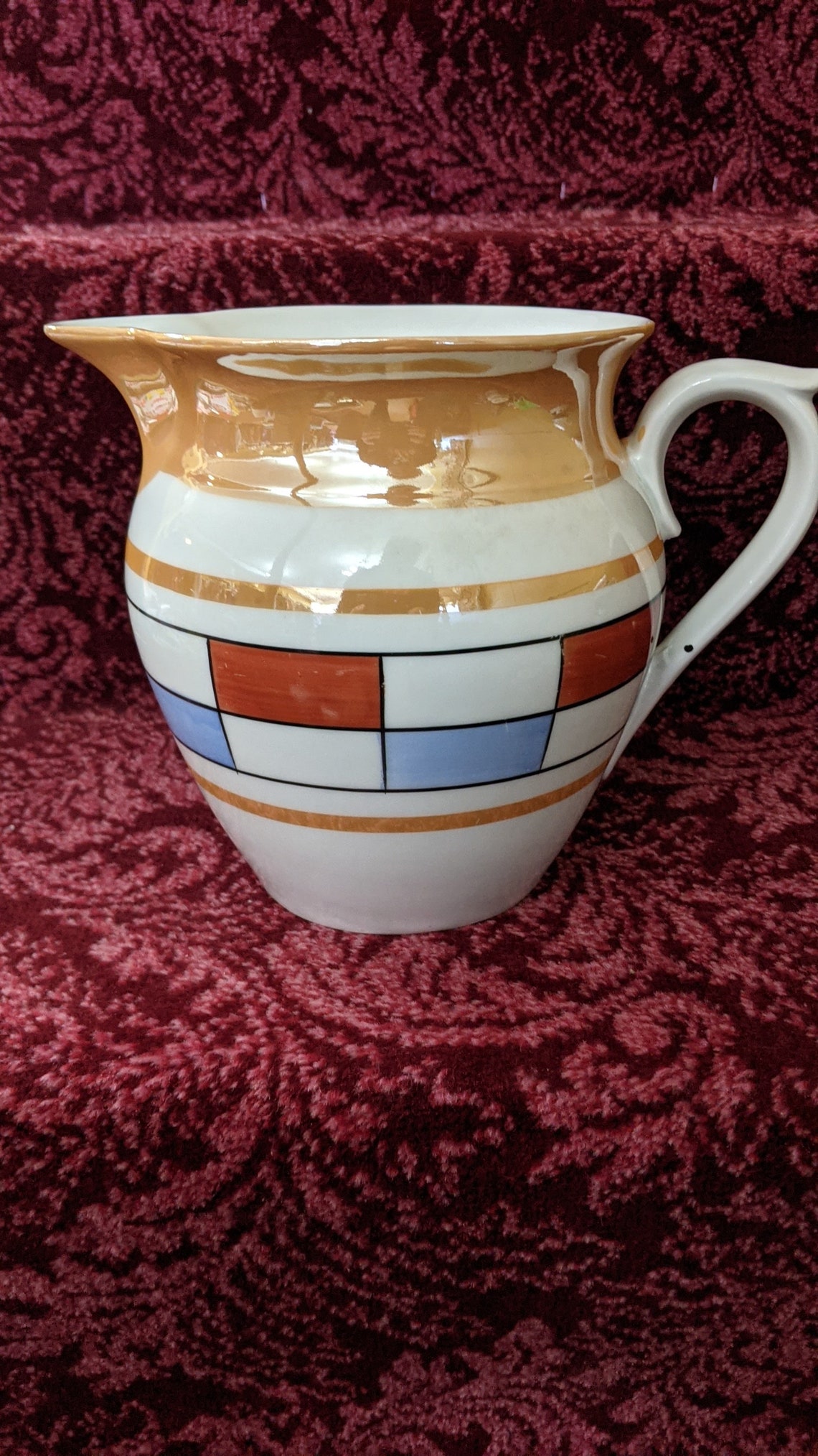 Vintage Large Bone China Pitcher Czechoslovakia - Etsy