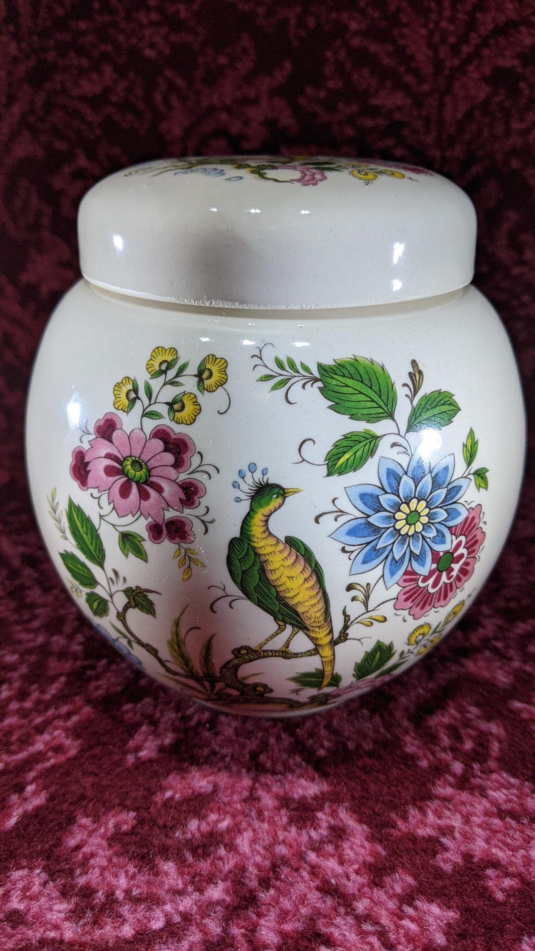 Vintage Sadler Tea Caddy Ceramic England Yellow Breasted Birds - Etsy