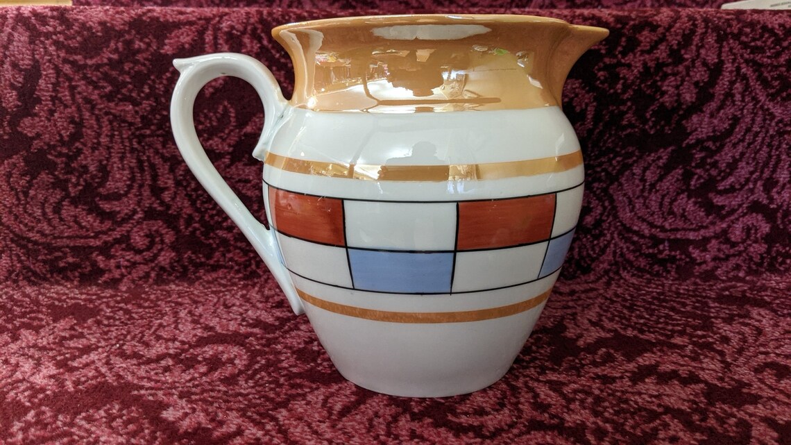 Vintage Large Bone China Pitcher Czechoslovakia | Etsy