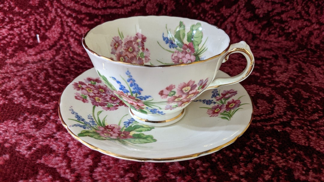 Vintage Sutherland Bone China Teacup and Saucer England Wide Bowl ...