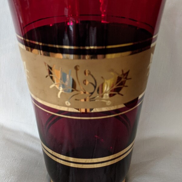 Ruby Red Vase - Etsy