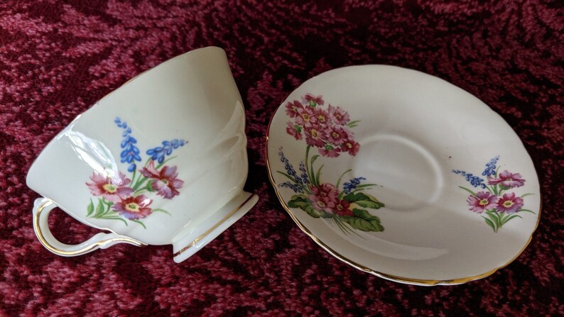 Vintage Sutherland Bone China Teacup and Saucer England Wide - Etsy