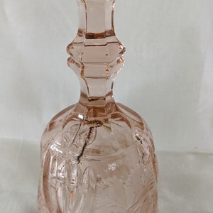 Vintage Pressed Glass Pink Bell Frosted Panels - Etsy