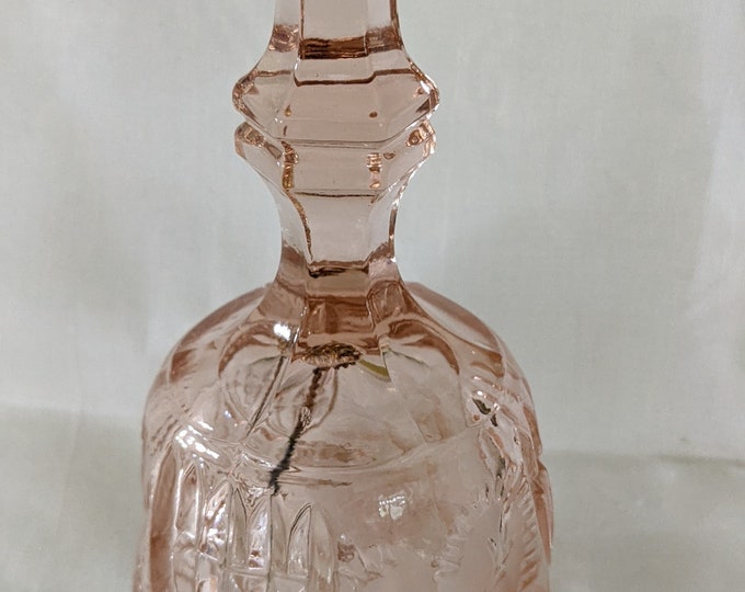 Vintage Pressed Glass Pink Bell Frosted Panels - Etsy