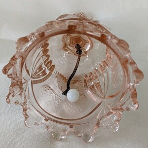 Vintage Pressed Glass Pink Bell Frosted Panels - Etsy