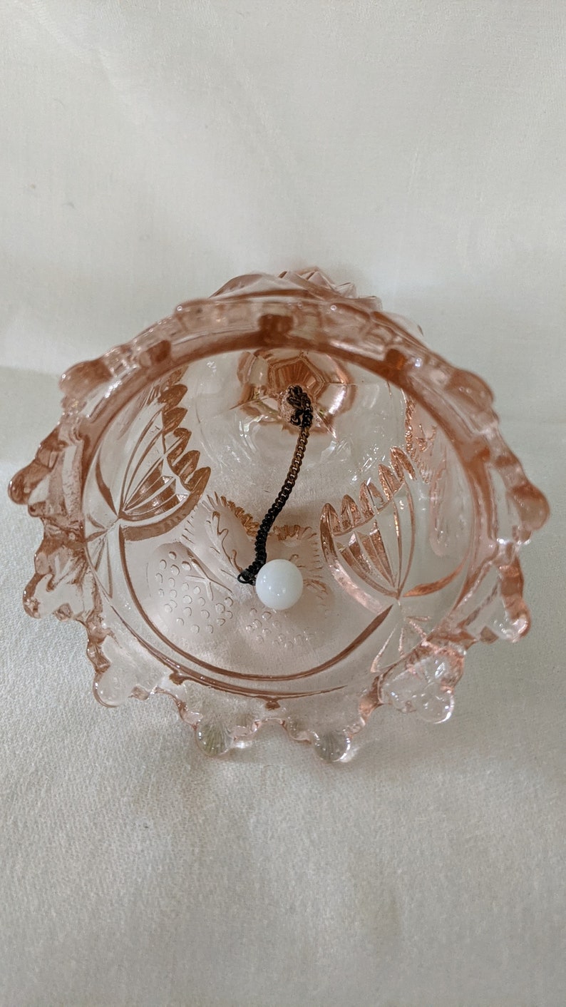 Vintage Pressed Glass Pink Bell Frosted Panels - Etsy