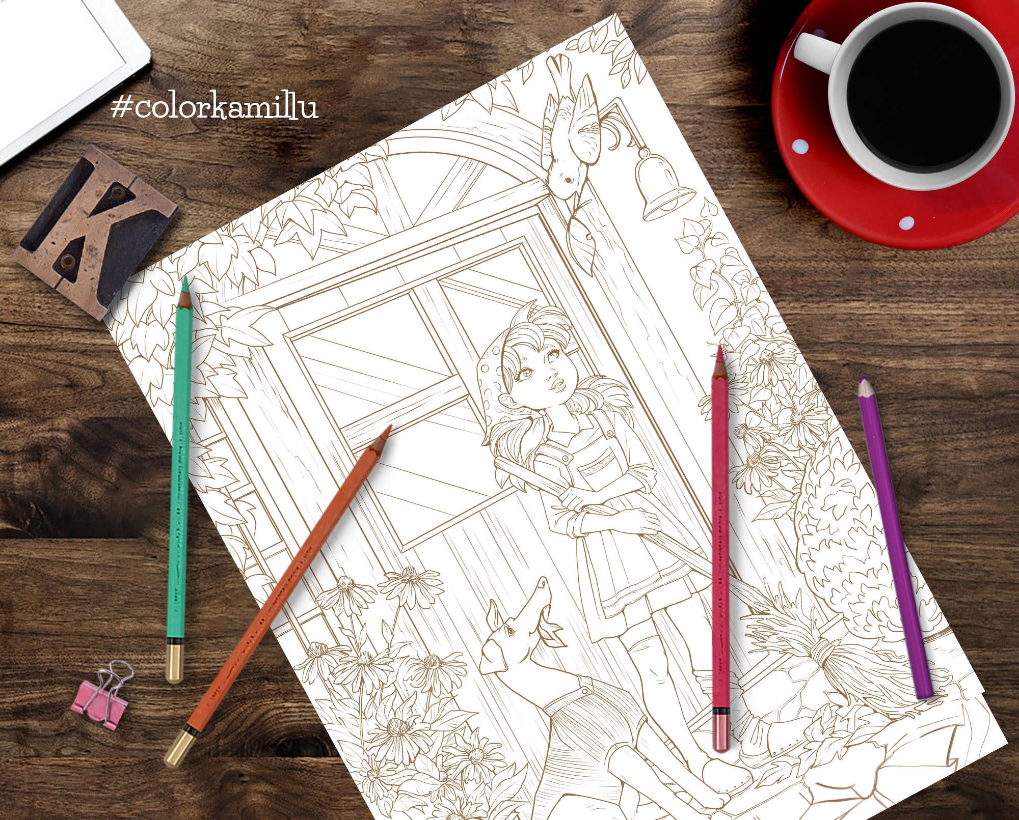 Autumn Printable Coloring Pages Set - Etsy