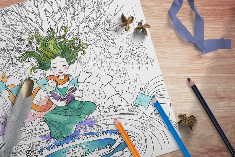 Fairytale Printable Coloring Page - Story - Etsy