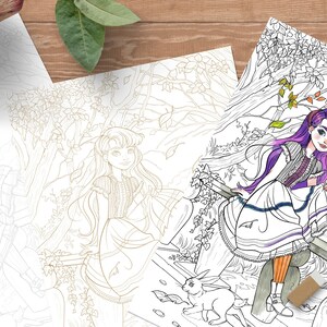 Autumnal Alice Printable Coloring Page - Etsy