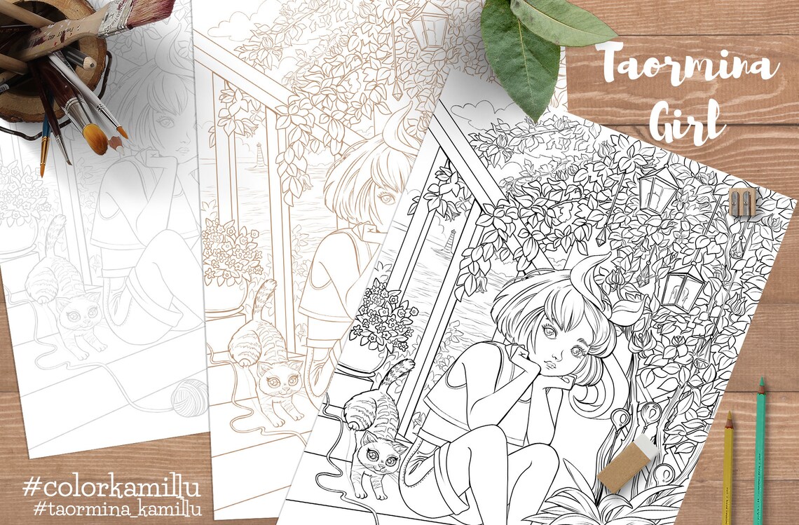 Printable Summer Coloring 3 pages set | Etsy