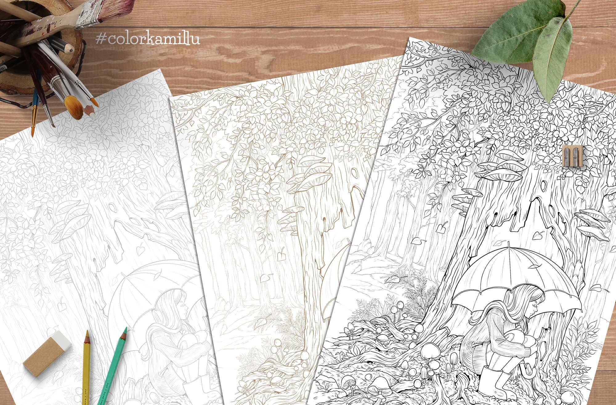 Autumn Printable Coloring Pages Set - Etsy