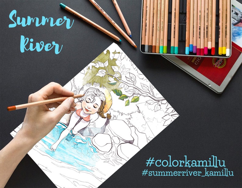 Printable Summer Coloring 3 pages set | Etsy