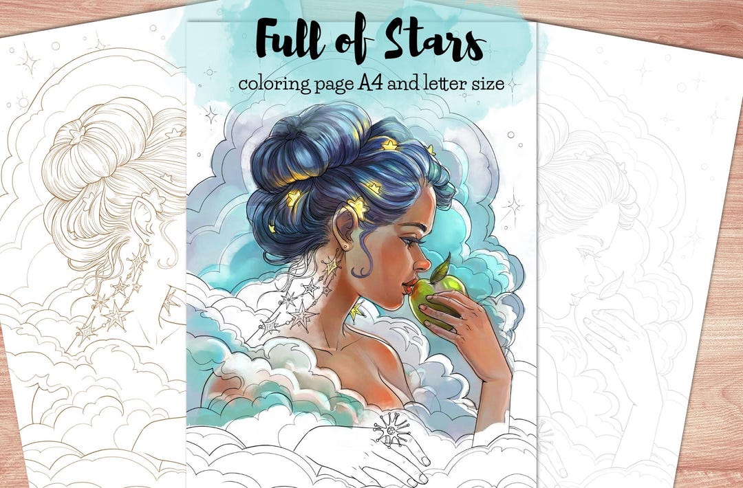 Full of Stars - Printable Coloring Page - Etsy