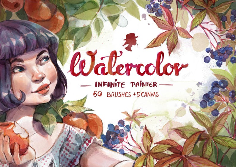 60 Watercolor Brushes for Infinite Painter - Etsy