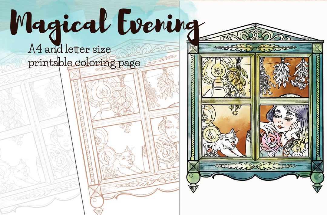 Magical Digital Coloring Page - Etsy