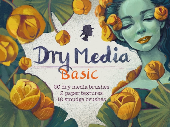 20 Dry Media Basic Brushes for Procreate - Etsy
