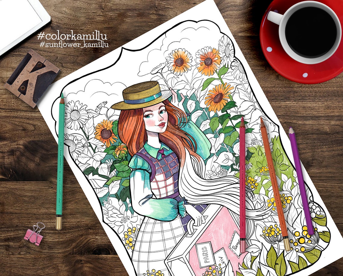 Printable Summer Coloring 3 pages set | Etsy