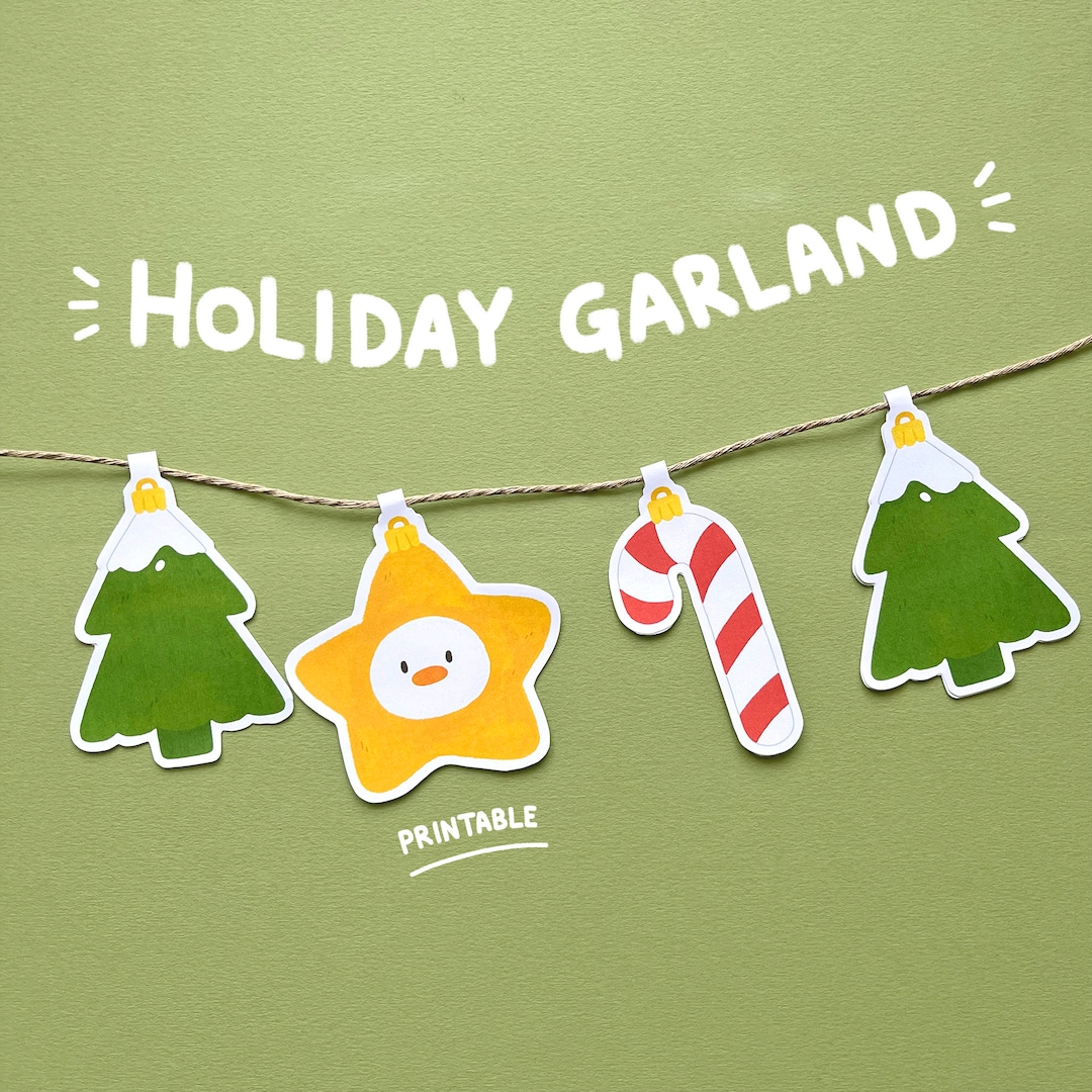 A Ducklings Holiday Garland Printable Holiday / Christmas Garland 3 ...