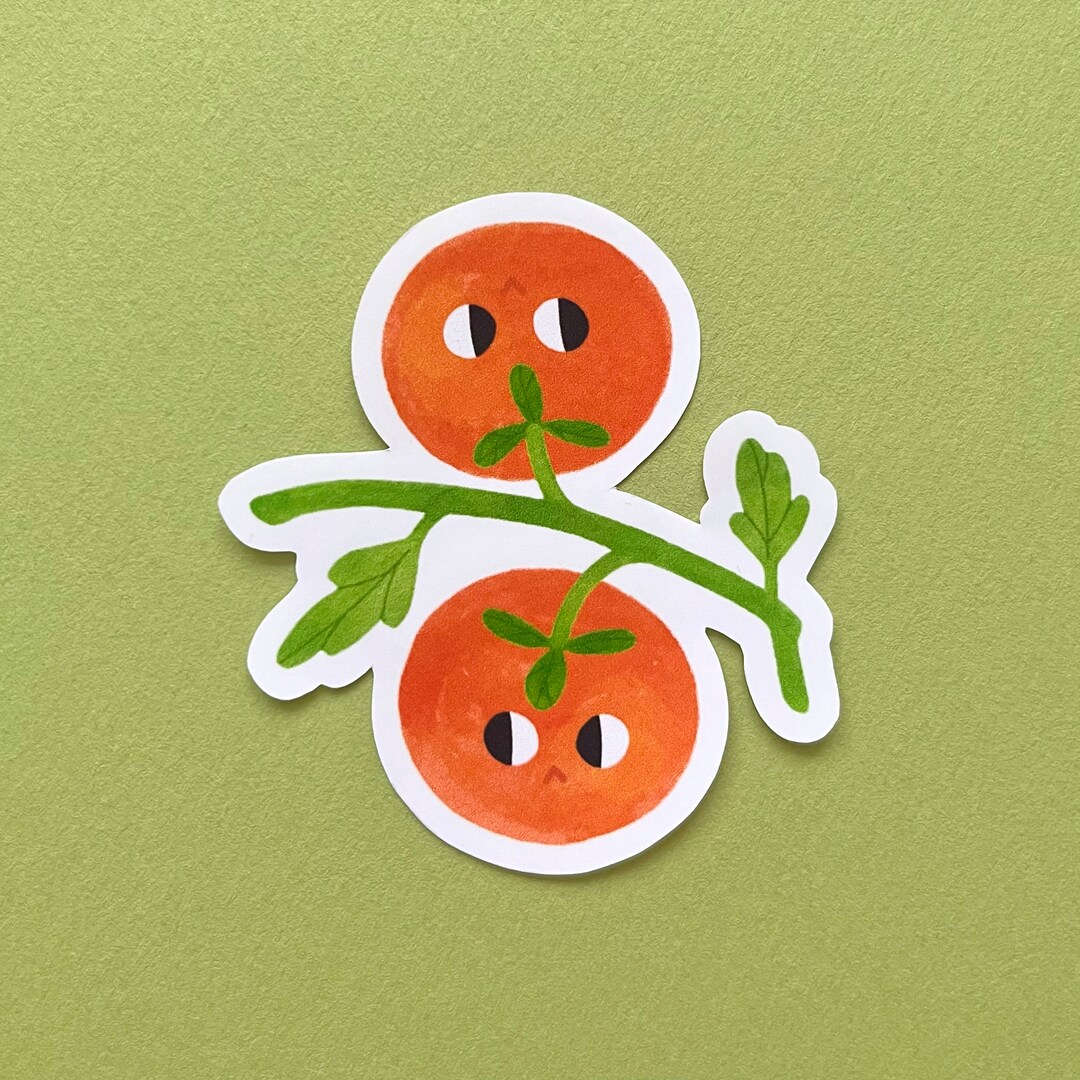 Two Tomatoes - Handmade Glossy Vinyl Sticker - Etsy