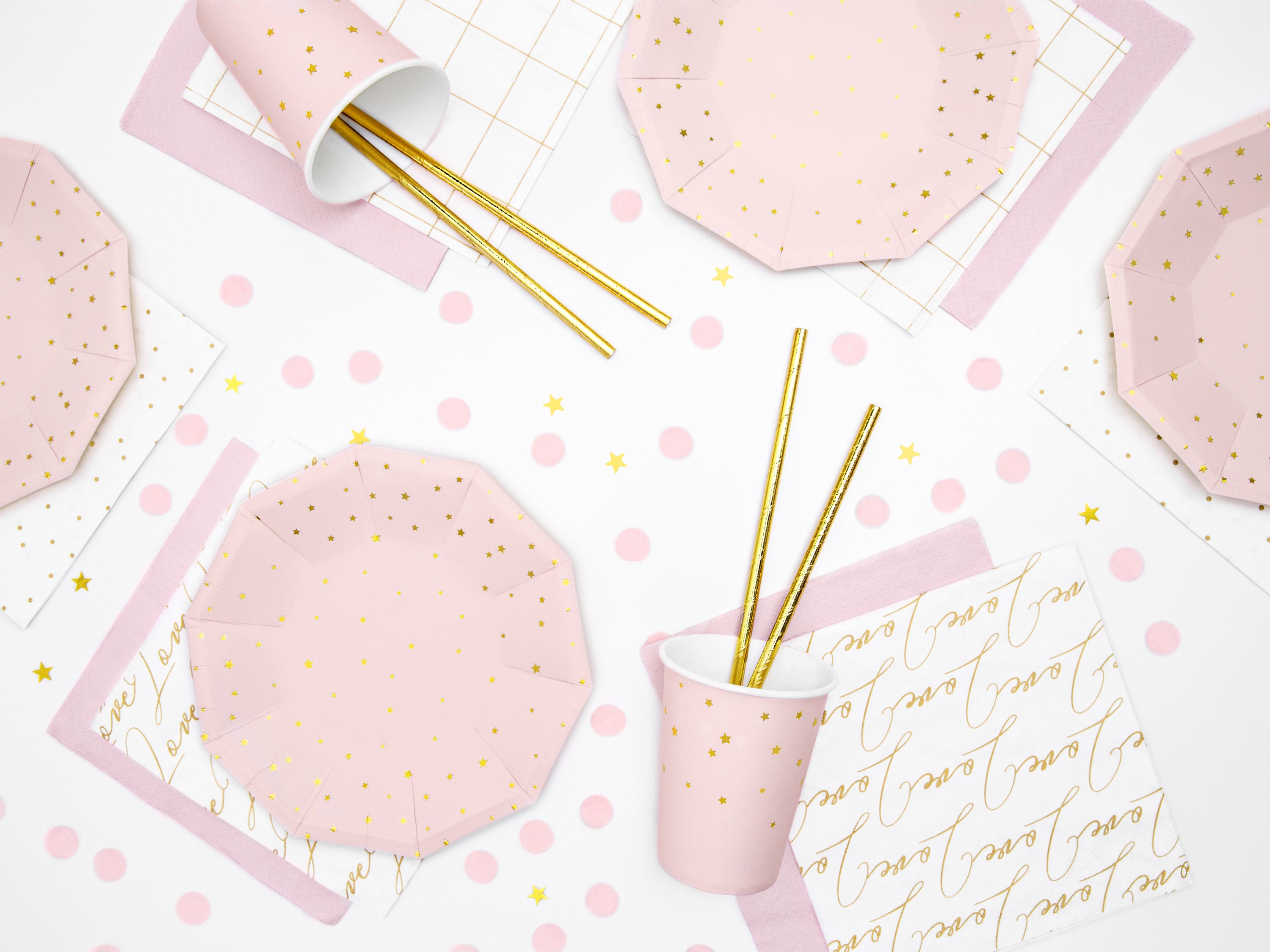 6 Light Pink Paper Plates, Girl Birthday Party Decor, Baby Shower ...