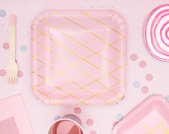 6 Light Pink Paper Plates Birthday Party Decor Baby Shower | Etsy