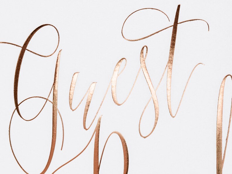 White & Rose Gold Guest Book: Wedding, Shower, Party - Etsy