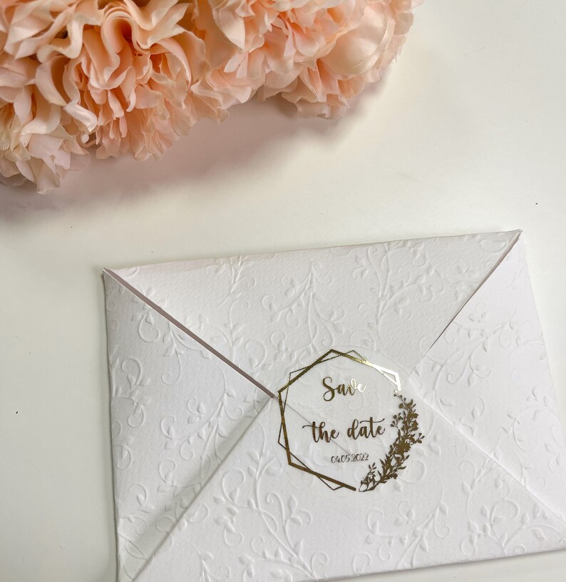 Gold Save the Date Stickers, Foil Wedding Labels, Rose Gold Save the ...