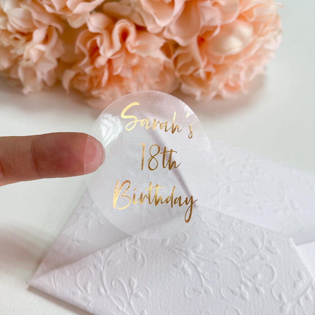 18th Birthday Party Stickers, Foil Labels, Eighteenth Birthday Stickers ...