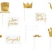 10 Gold Photo Props, Gold Wedding Party Decor, Wedding Photo Booth ...