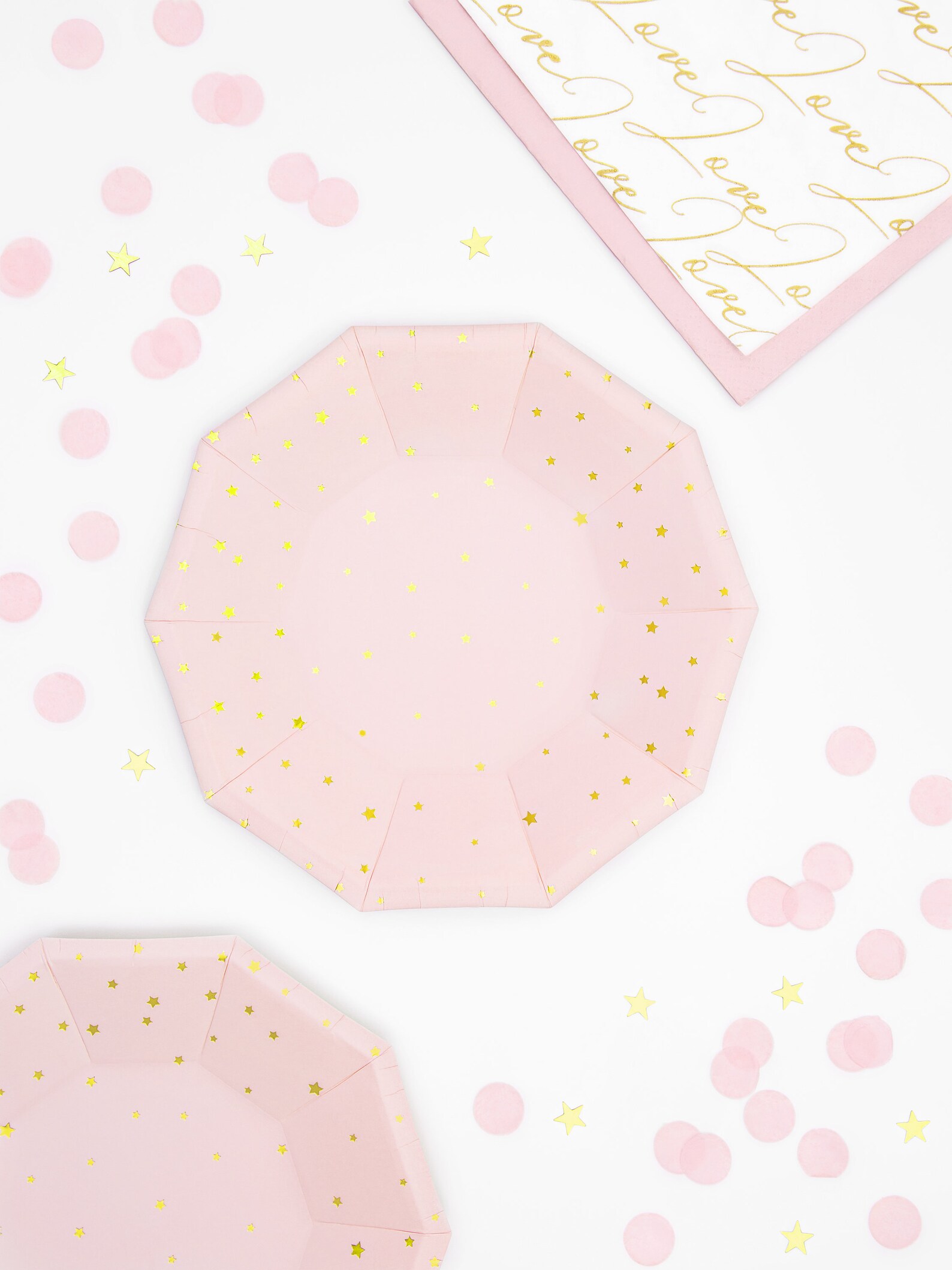 6 Light Pink Paper Plates, Girl Birthday Party Decor, Baby Shower ...