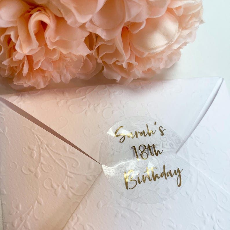 Personalized 18th Birthday Stickers: Foil Party Favor Seals - Etsy ...