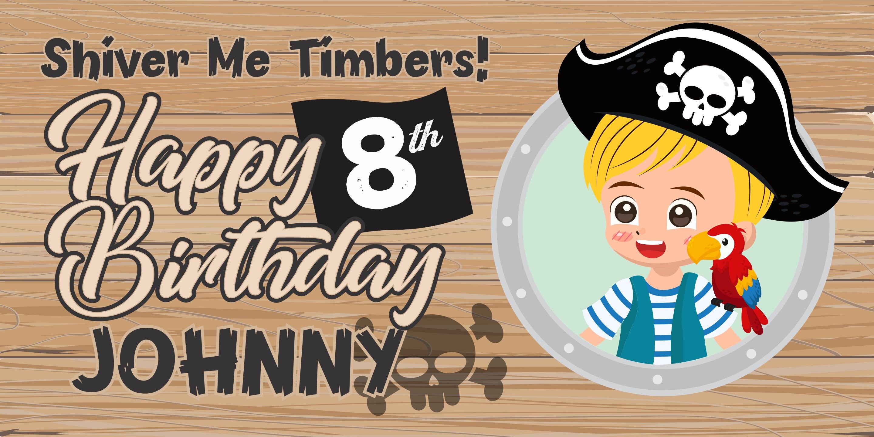 Happy Birthday Pirate Vinyl Banner Personalized Customized Fast ...