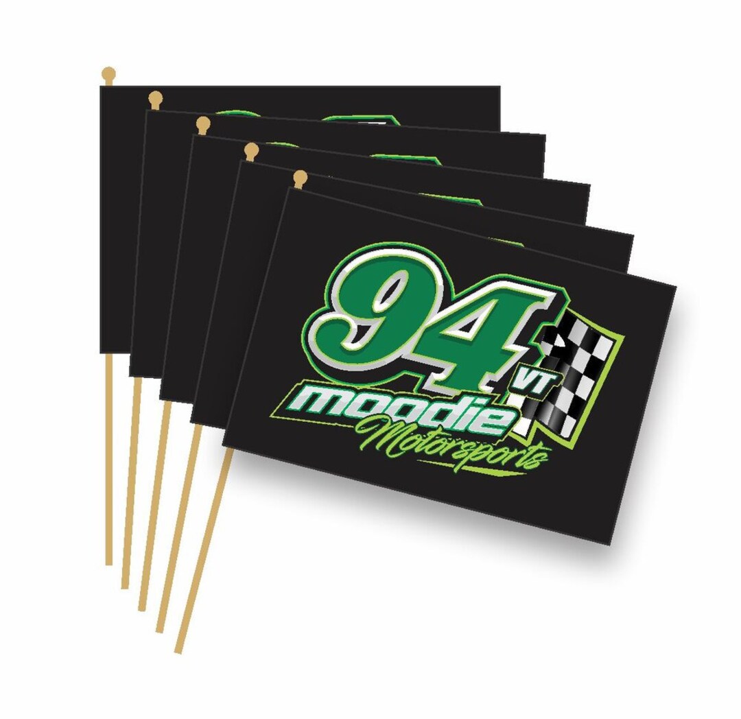 CUSTOM RACING FLAGS - 12 Inch X 18 Inch - One Sided - Set of 12 - Short ...