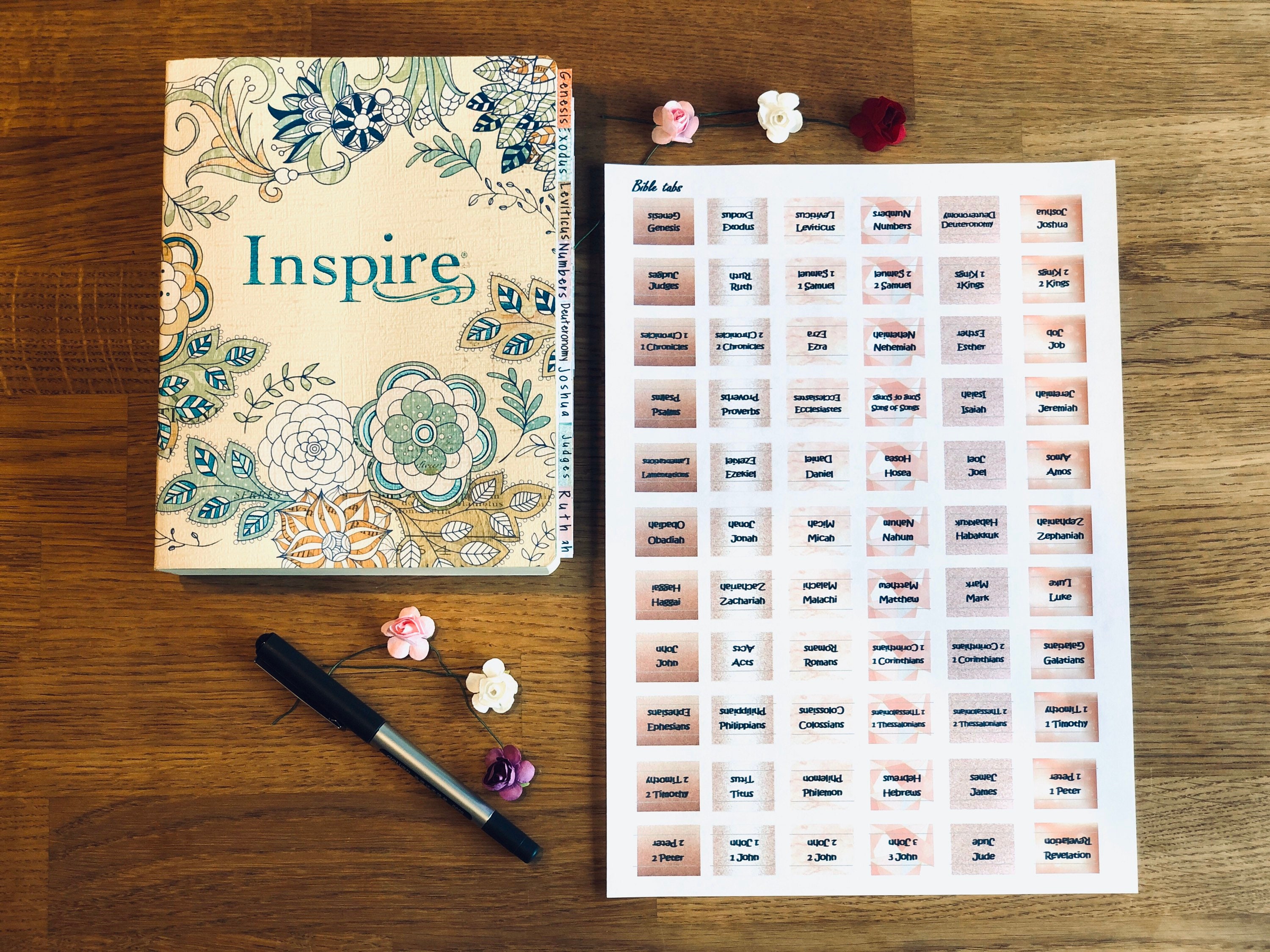 66 Bible Tabs Digital Download - Rose Gold - Etsy