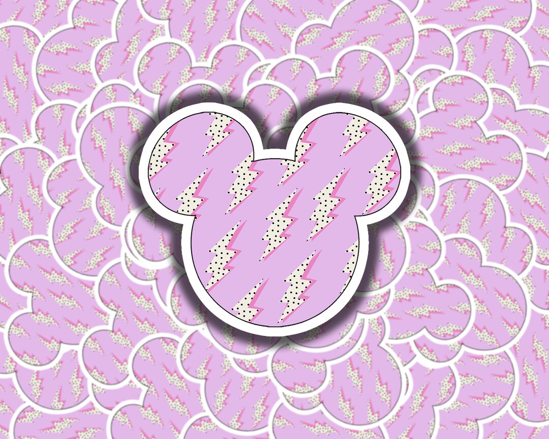 Mickey Lightning Sticker, Mickey Mouse, Purple, Retro, Disney Sticker ...
