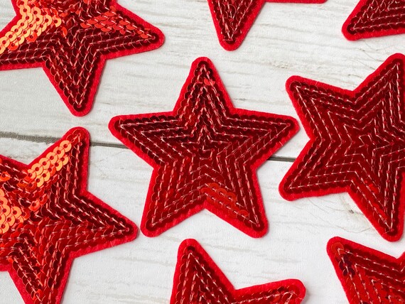 Red Star Patch Iron-on Patch Sequin Patch Jacket Patch - Etsy