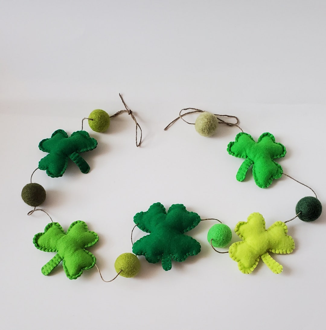 Shamrocks Garland St. Patrick Garland Stuffed Felt Garland Holiday ...