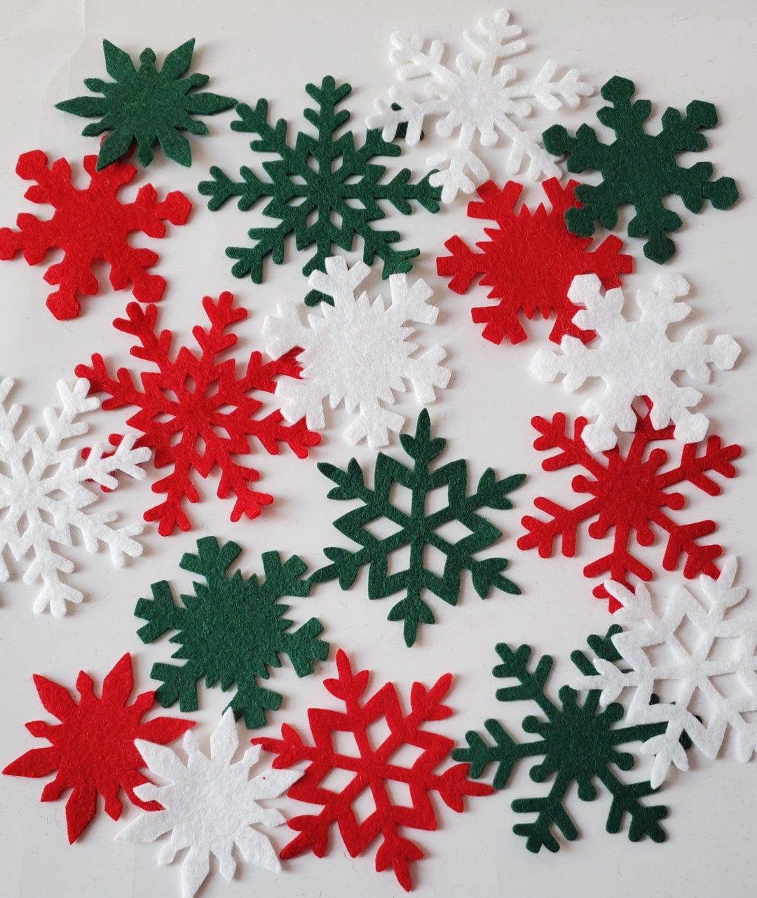 Snowflake Wool Blend Felt Snowflakes Set of 18 Snowflakes Winter Decor ...