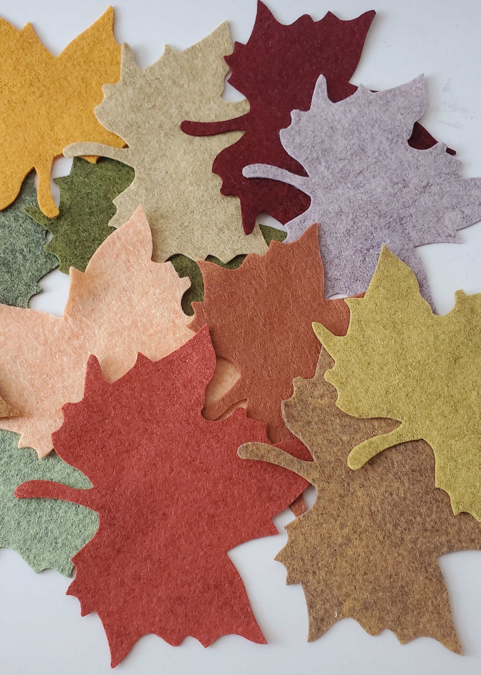 Fall Harvest Felt Leaves - Wool Blend Felt Fall Leaves - Fall Decor ...