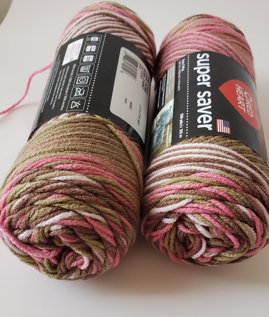 Red Heart Super Saver Yarn Pink Camo 5 Oz 236 yds 2 skeins | Etsy