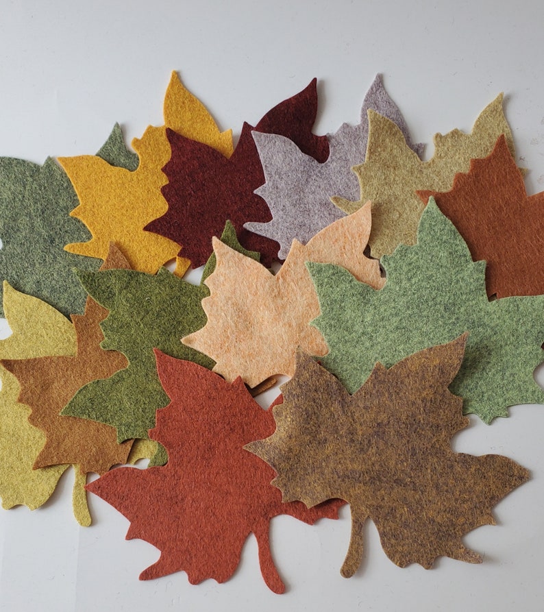 Fall Harvest Felt Leaves - Wool Blend Felt Fall Leaves - Fall Decor ...