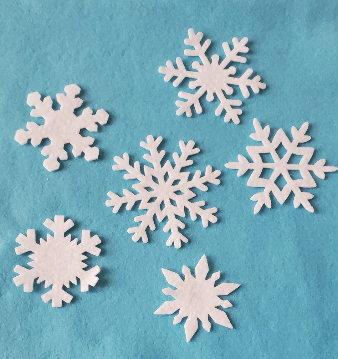 Snowflake Wool Blend Felt Snowflakes Set of 12 Snowflakes Winter Decor ...