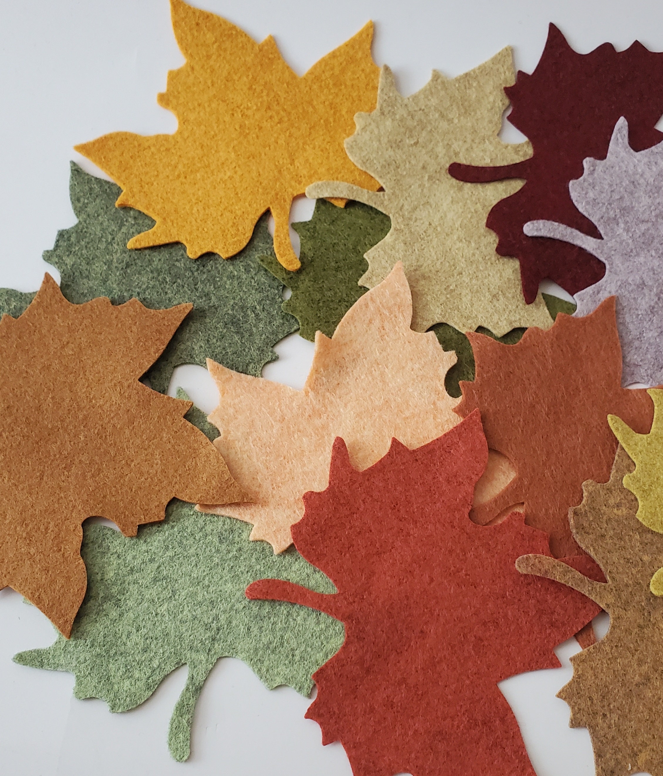 Fall Harvest Felt Leaves Wool Blend Felt Fall Leaves Fall | Etsy