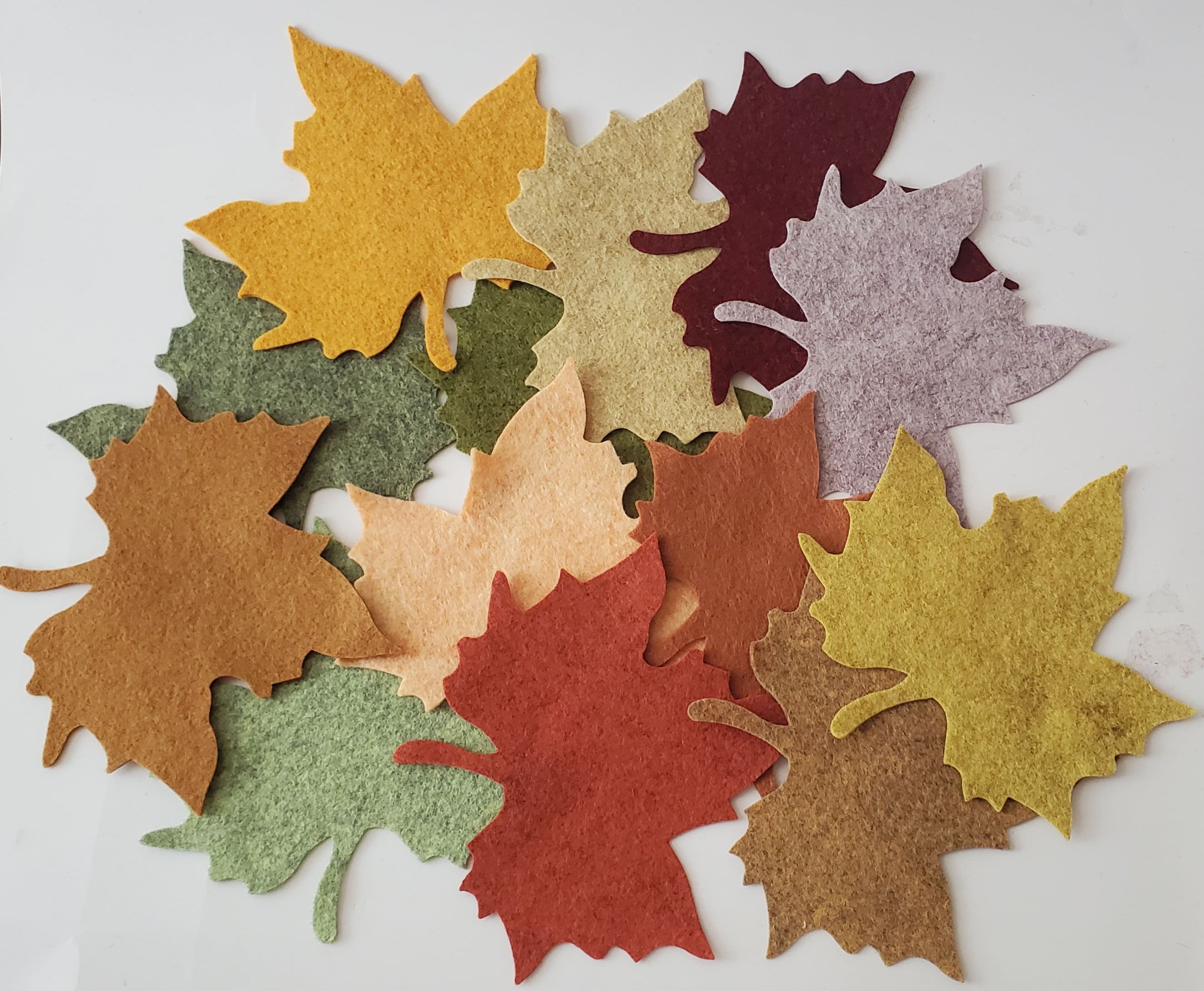 Fall Harvest Felt Leaves - Wool Blend Felt Fall Leaves - Fall Decor ...