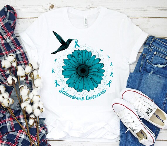 Scleroderma Awareness Sunflower Teal Ribbon Bird June Systemic - Etsy
