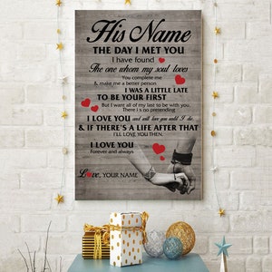 Customized I Love You Poster Portrait Canvas Print for Couple - Etsy