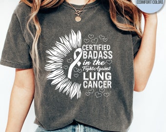 Certified Badass SVG, Lung Cancer Awareness, Lung Cancer White Ribbon ...