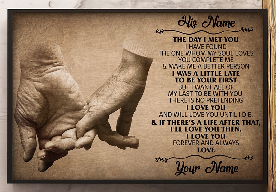 Customized I Love You Poster Portrait Canvas Print for Couple | Etsy