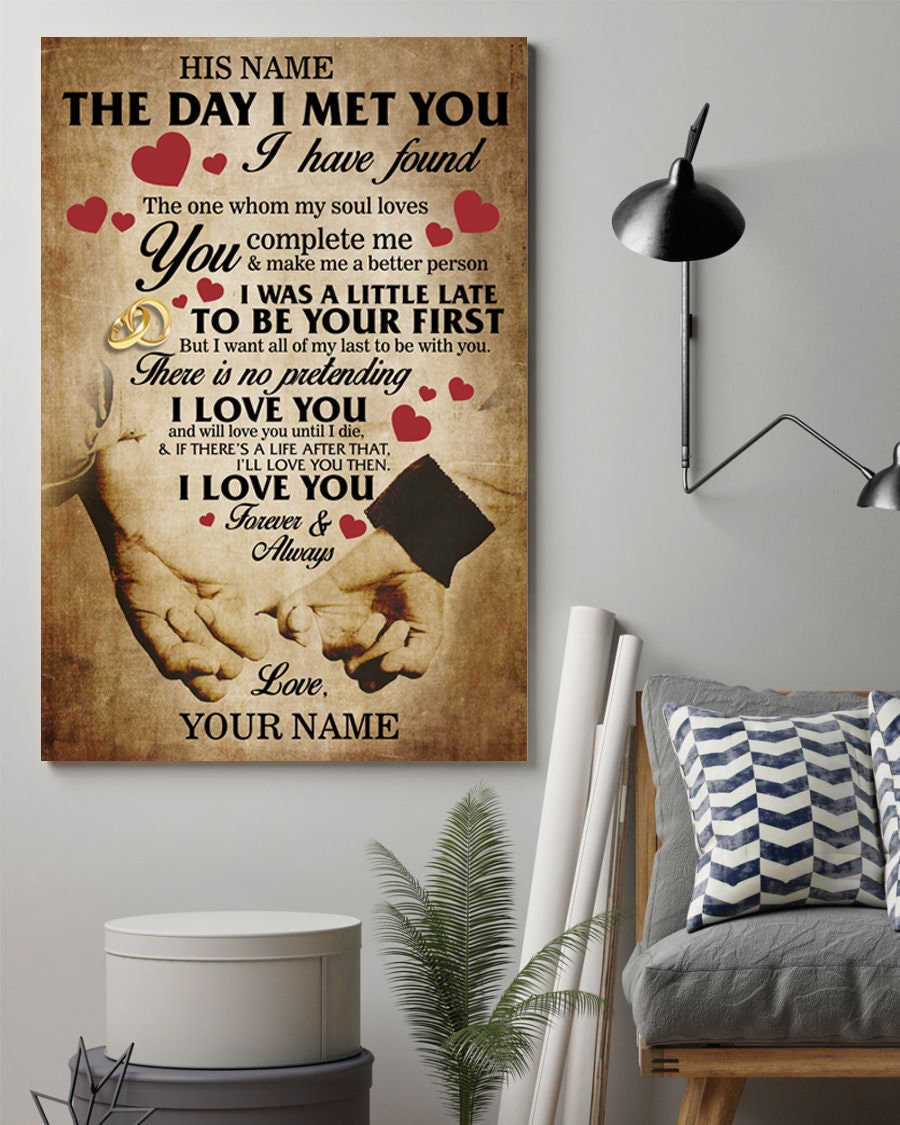 Customized I Love You Poster Portrait Canvas Print for Couple | Etsy