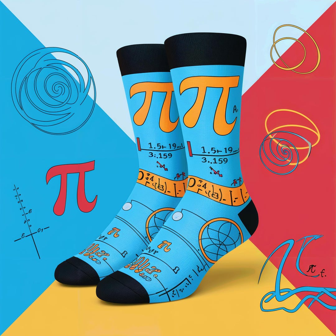 Pi 3.14 Math Symbol Socks Funny Pi Day Gift for Teacher Math Science ...